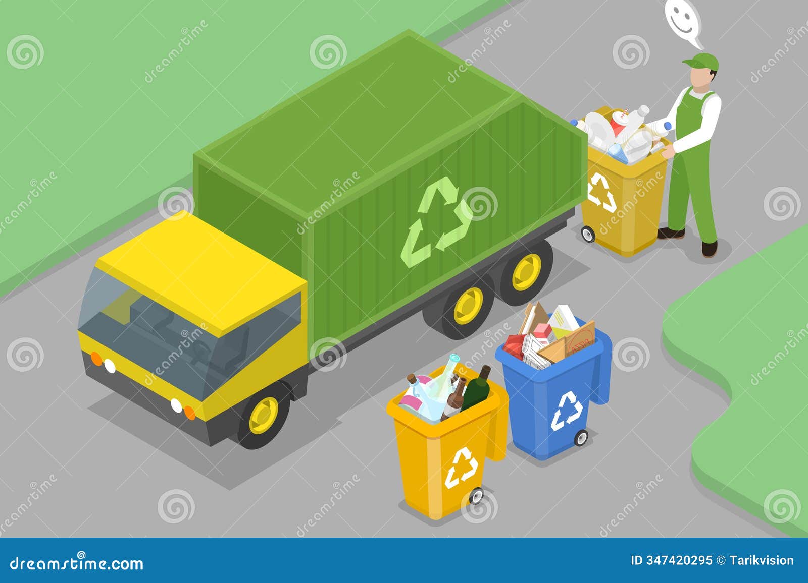 3D Isometric Flat Vector Illustration of Trash Utility Stock ...