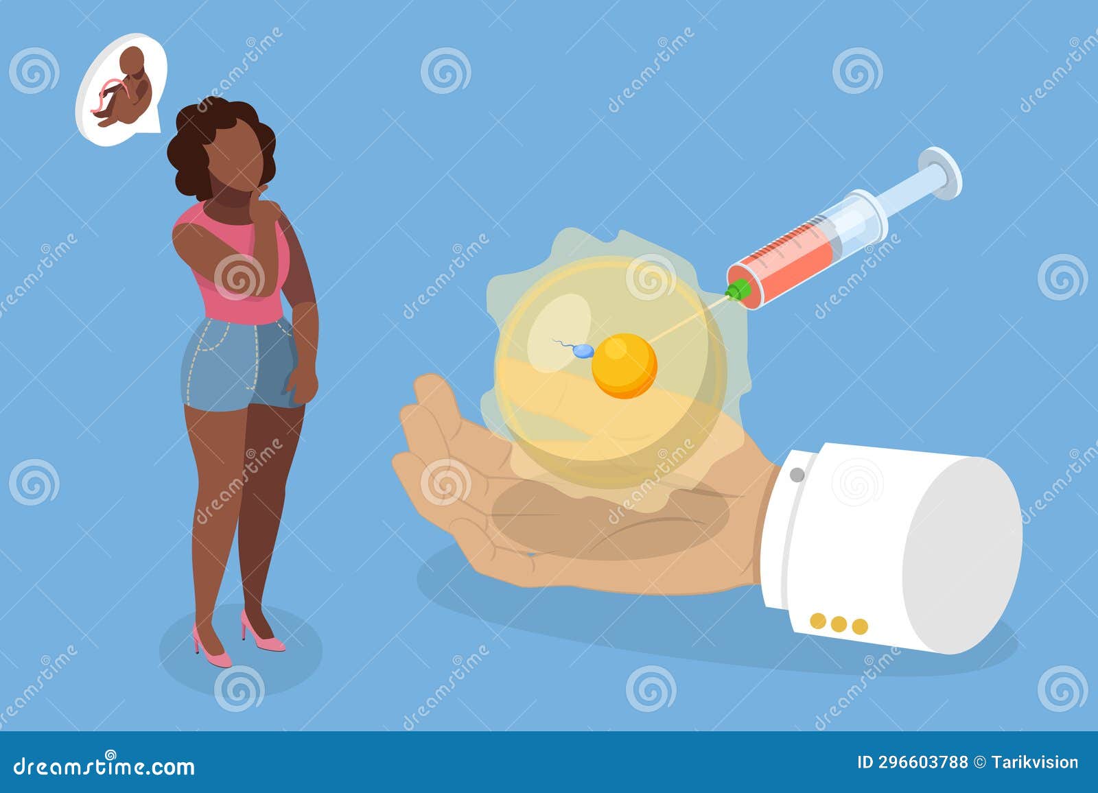 3D Isometric Flat Vector Illustration of in Vitro Fertilization or LVF ...