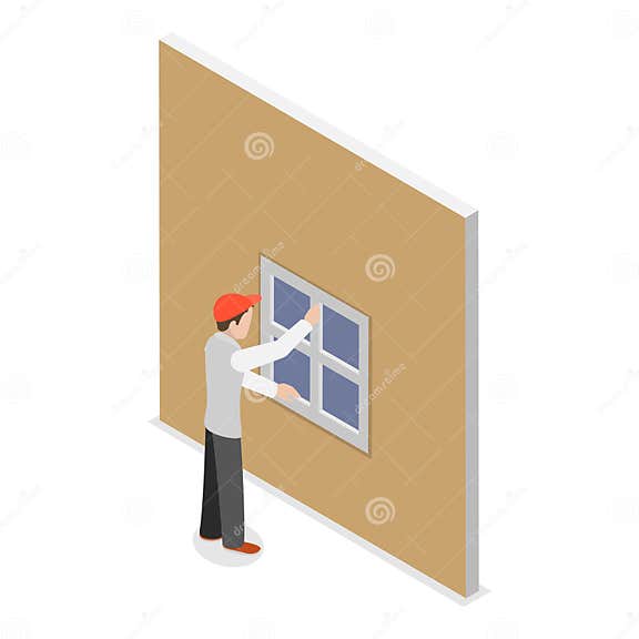 3D Isometric Flat Vector Illustration of Windows Installing. Item 1 ...