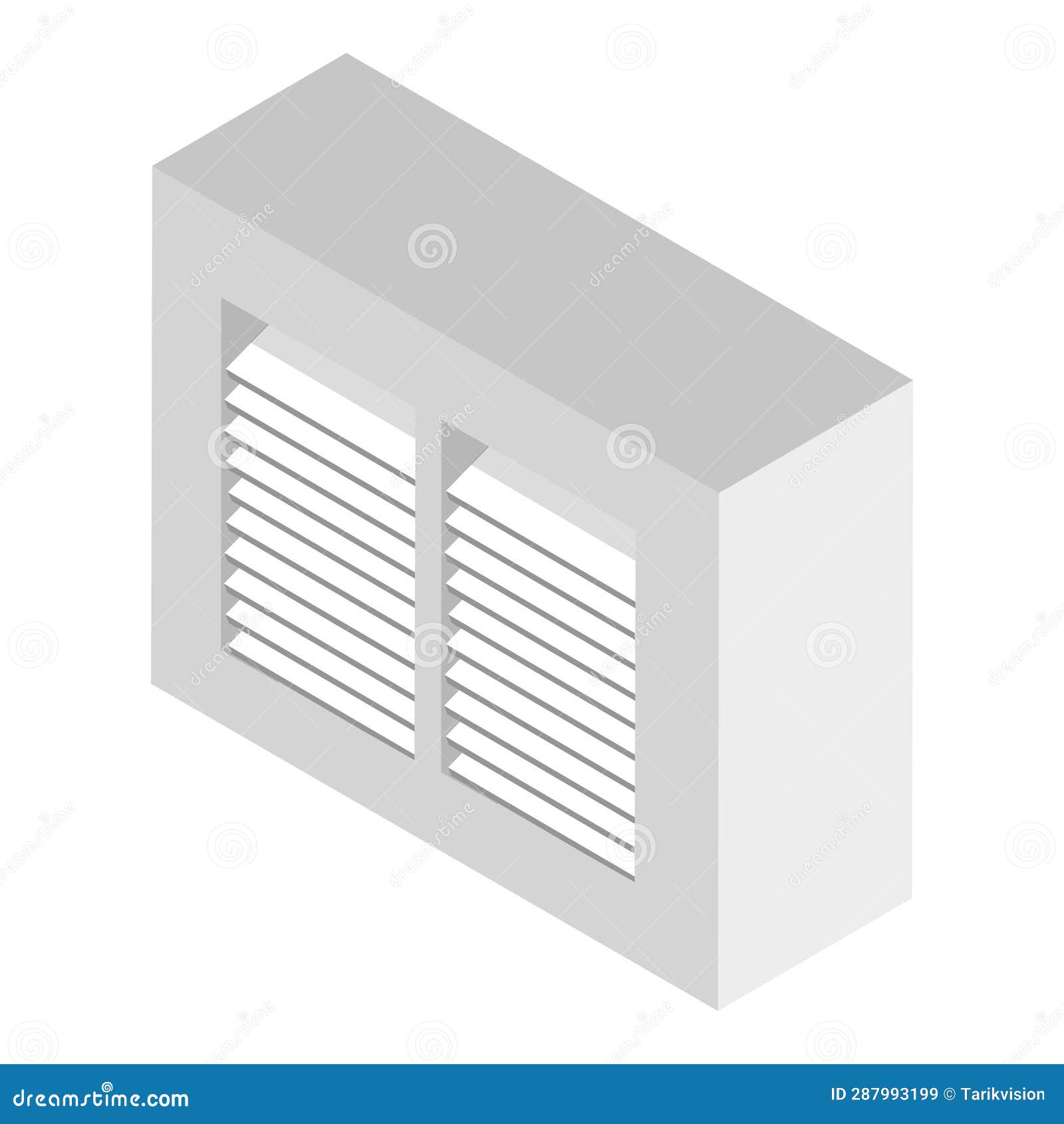3D Isometric Flat Vector Set of Air Duct System Items. Item 4 Stock ...