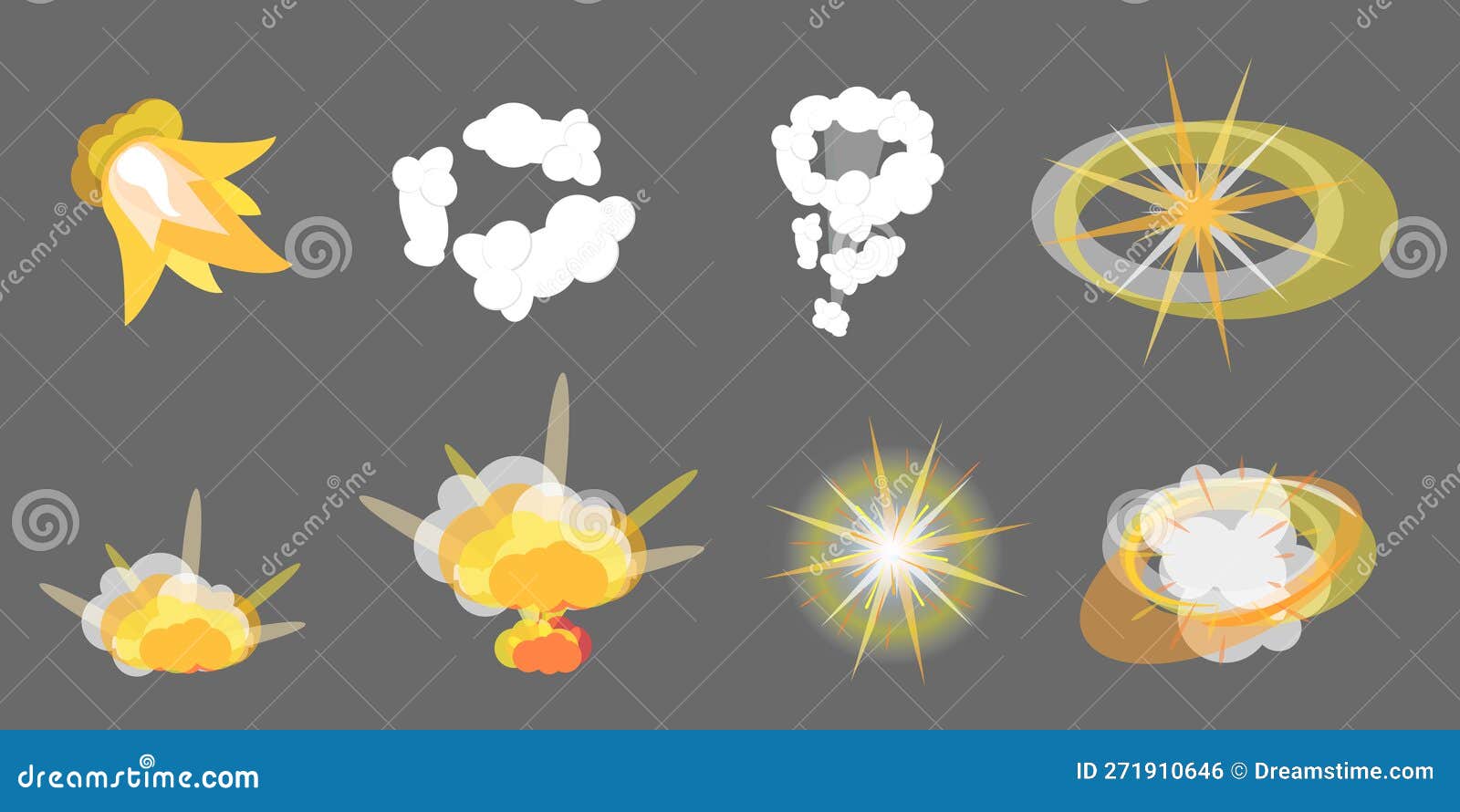 3D Isometric Flat Vector Set of Blast Effects Stock Vector ...