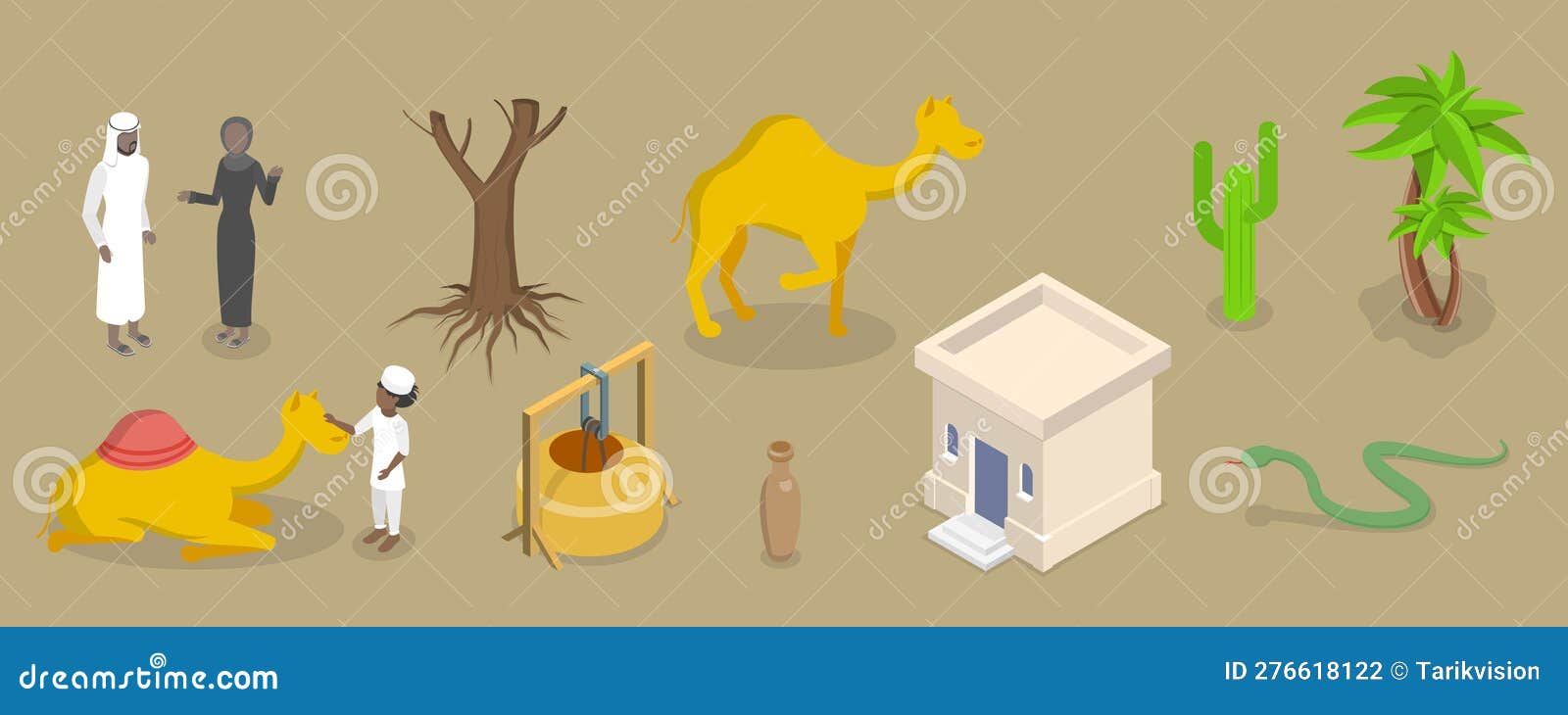 Desert Elements. Cartoon Stones Of Different Shapes, Plants Of Arid ...