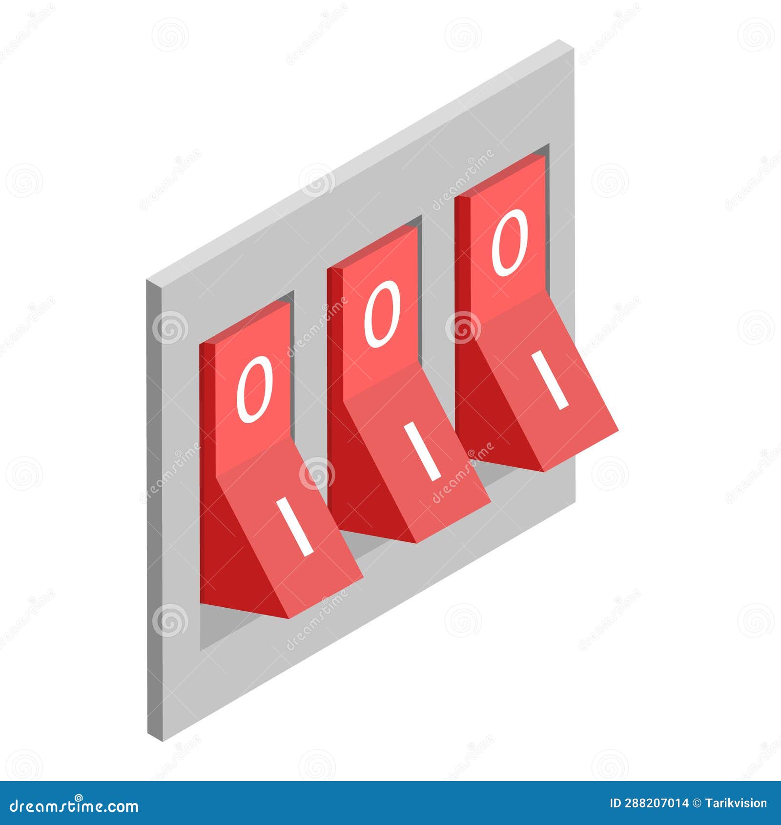 Switchboard Panel Icons Set Cartoon Vector. Electric Breaker Switchbox ...