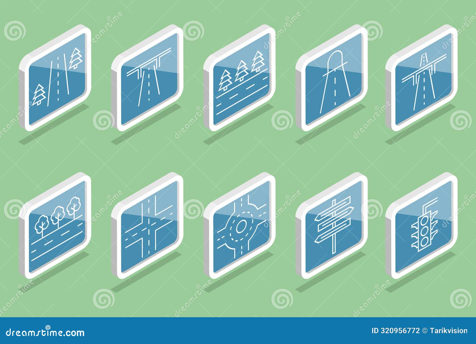 3D Isometric Flat Vector Set of Highway Icons Stock Vector ...