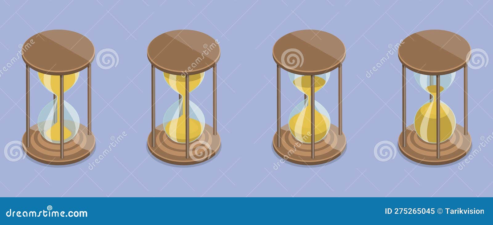 3D Isometric Flat Vector Set of Hourglasses Stock Vector - Illustration ...