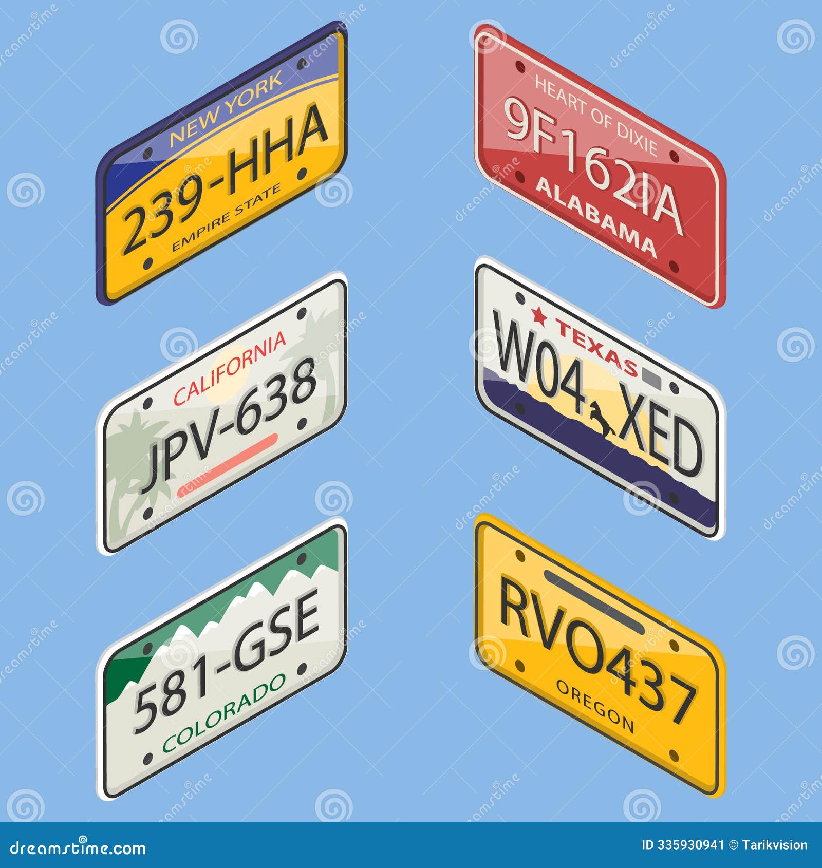 3D Isometric Flat Vector Set of License Plates Stock Illustration ...