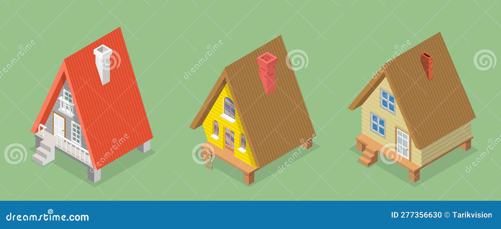 3D Isometric Flat Vector Set Of Lodges | CartoonDealer.com #277356630