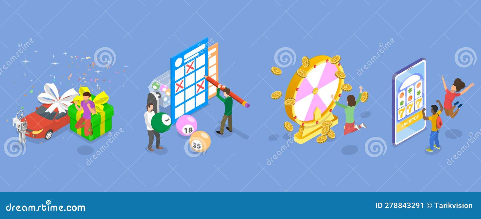 Lottery Winners Infographic Horizontal Banners Vector Illustration ...