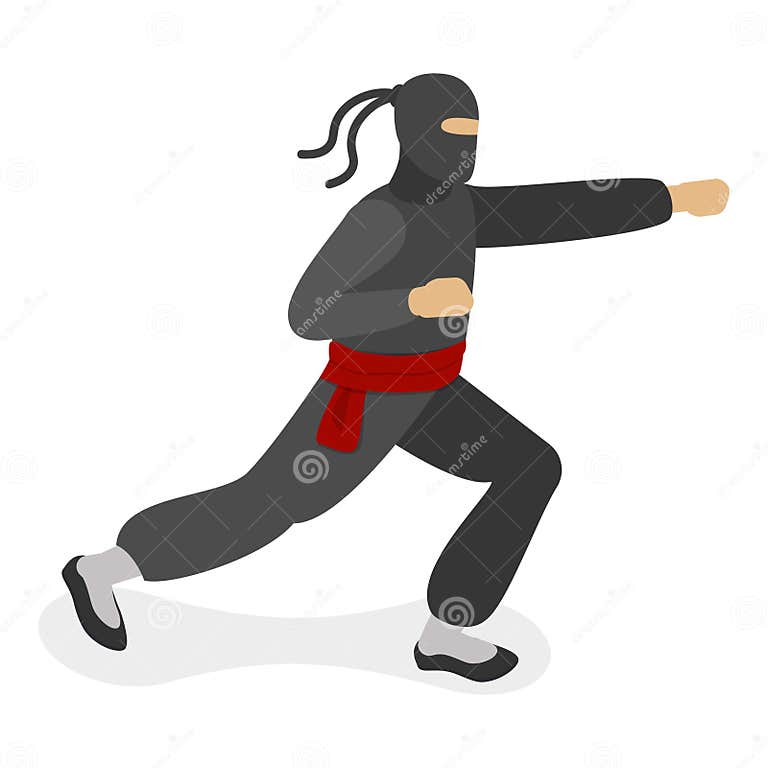 3D Isometric Flat Vector Set of Ninja Warriors. Item 4 Stock Vector ...