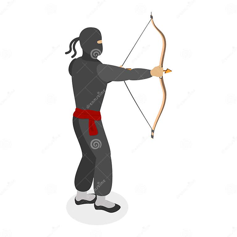 3D Isometric Flat Vector Set of Ninja Warriors. Item 5 Stock Vector ...