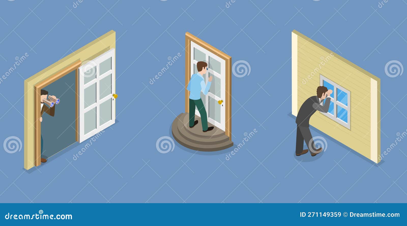 3D Isometric Flat Vector Set of Peeking People Stock Vector ...