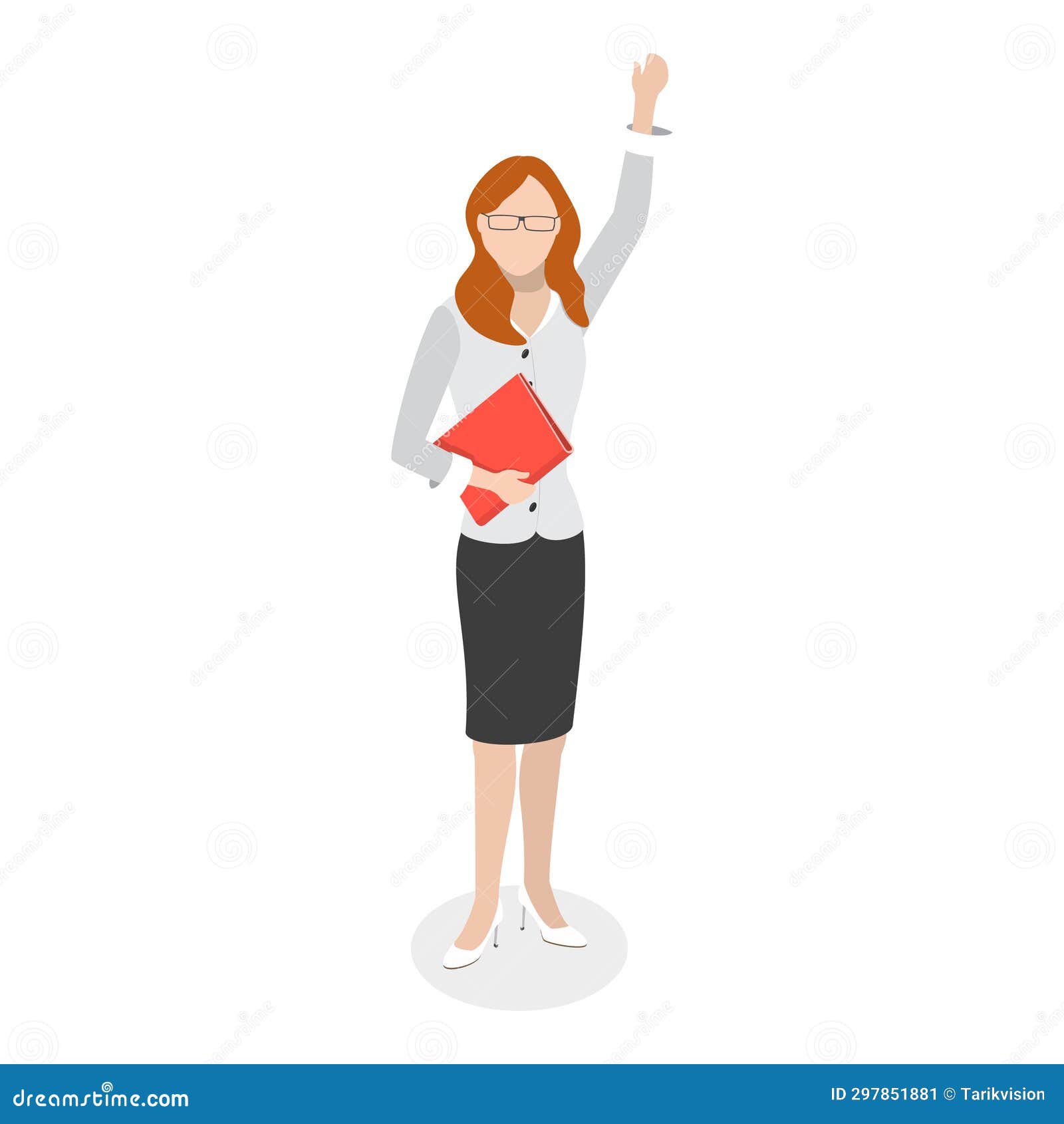 3D Isometric Flat Vector Set of People with Hi Hand Gesture. Item 1 ...