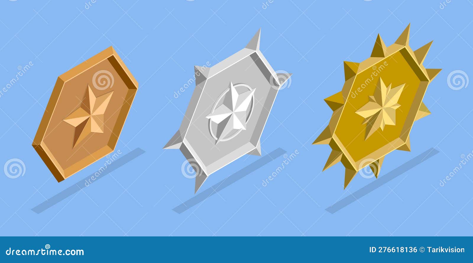 3D Isometric Flat Vector Set of Ranking Badge Stock Vector ...