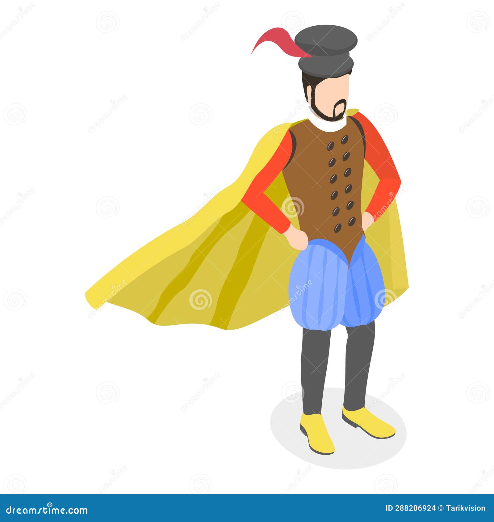 3D Isometric Flat Vector Set of Renaissance Characters. Item 3 Stock ...