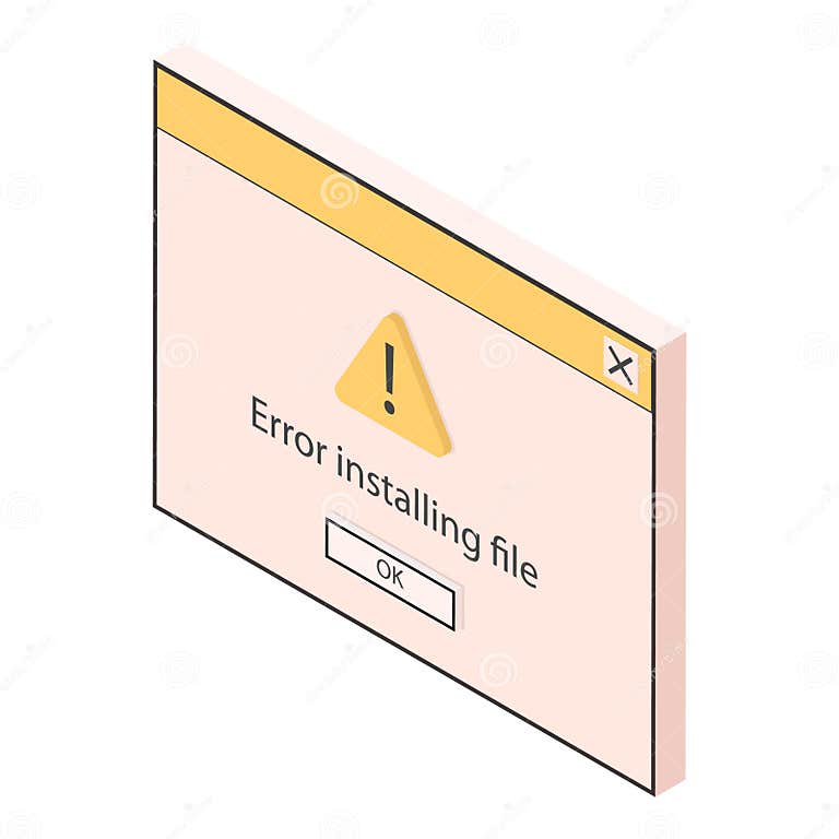 3D Isometric Flat Vector Set of Retro Error Messages. Item 2 Stock ...