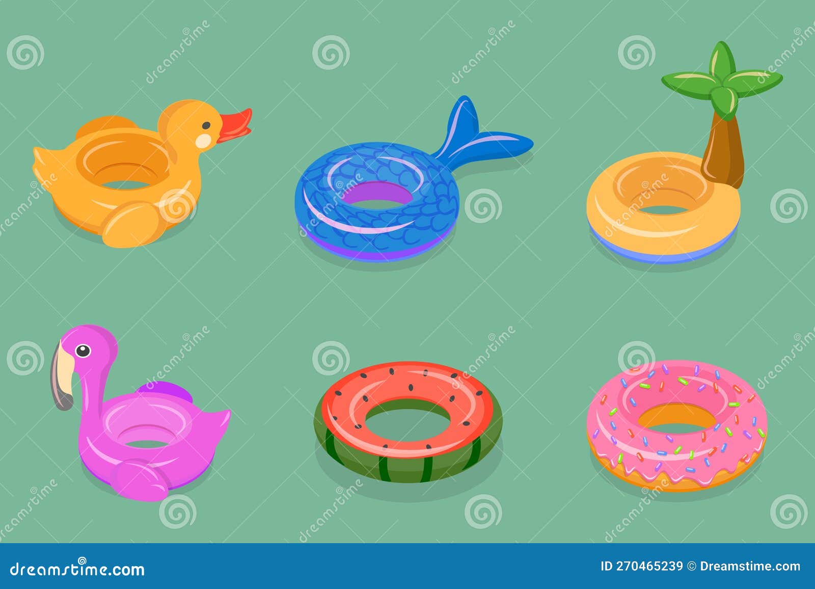 3D Isometric Flat Vector Set of Set of Rubber Rings Stock Vector ...