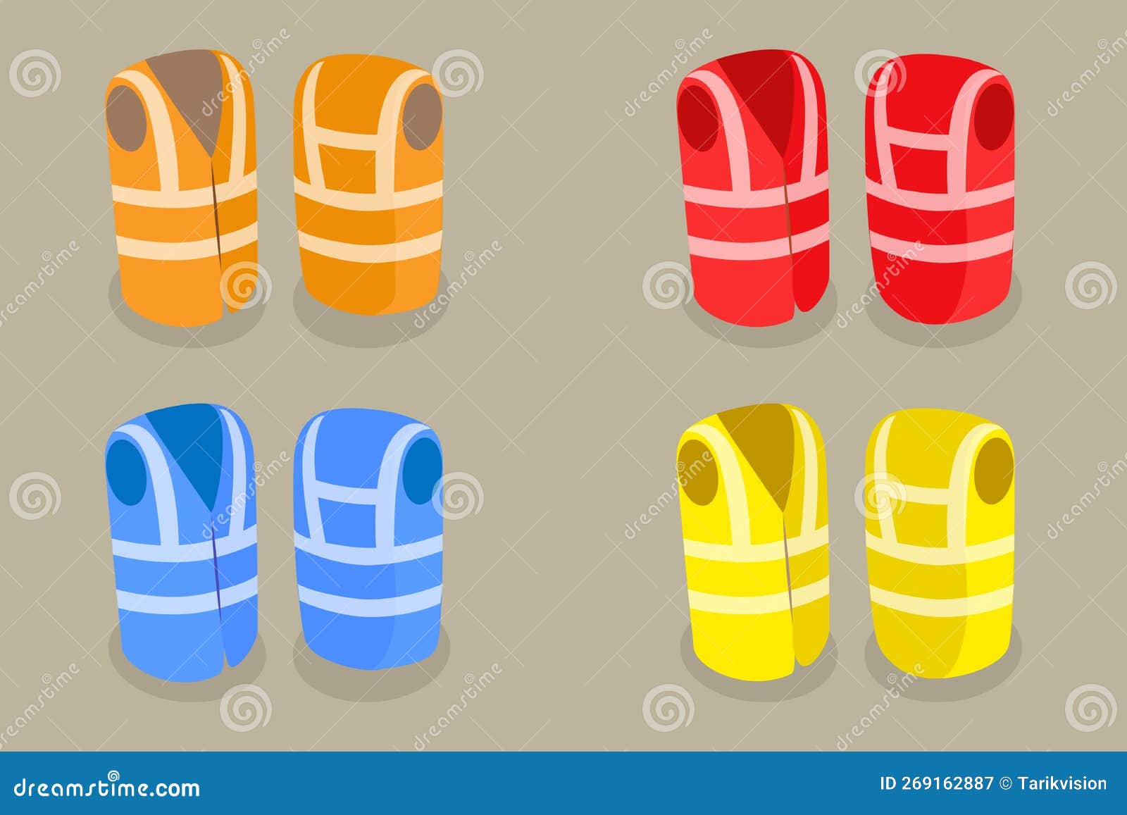 3D Isometric Flat Vector Set of Safety Reflective Vests Stock Vector ...
