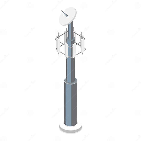 3D Isometric Flat Vector Set of Telecom Towers. Item 3 Stock Vector ...