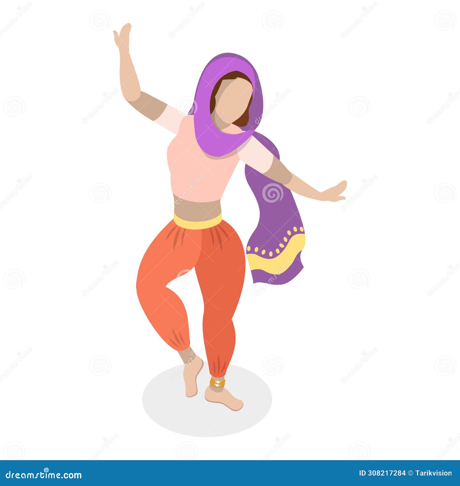 3D Isometric Flat Vector Set of Traditional Indian Dancers. Item 3 ...