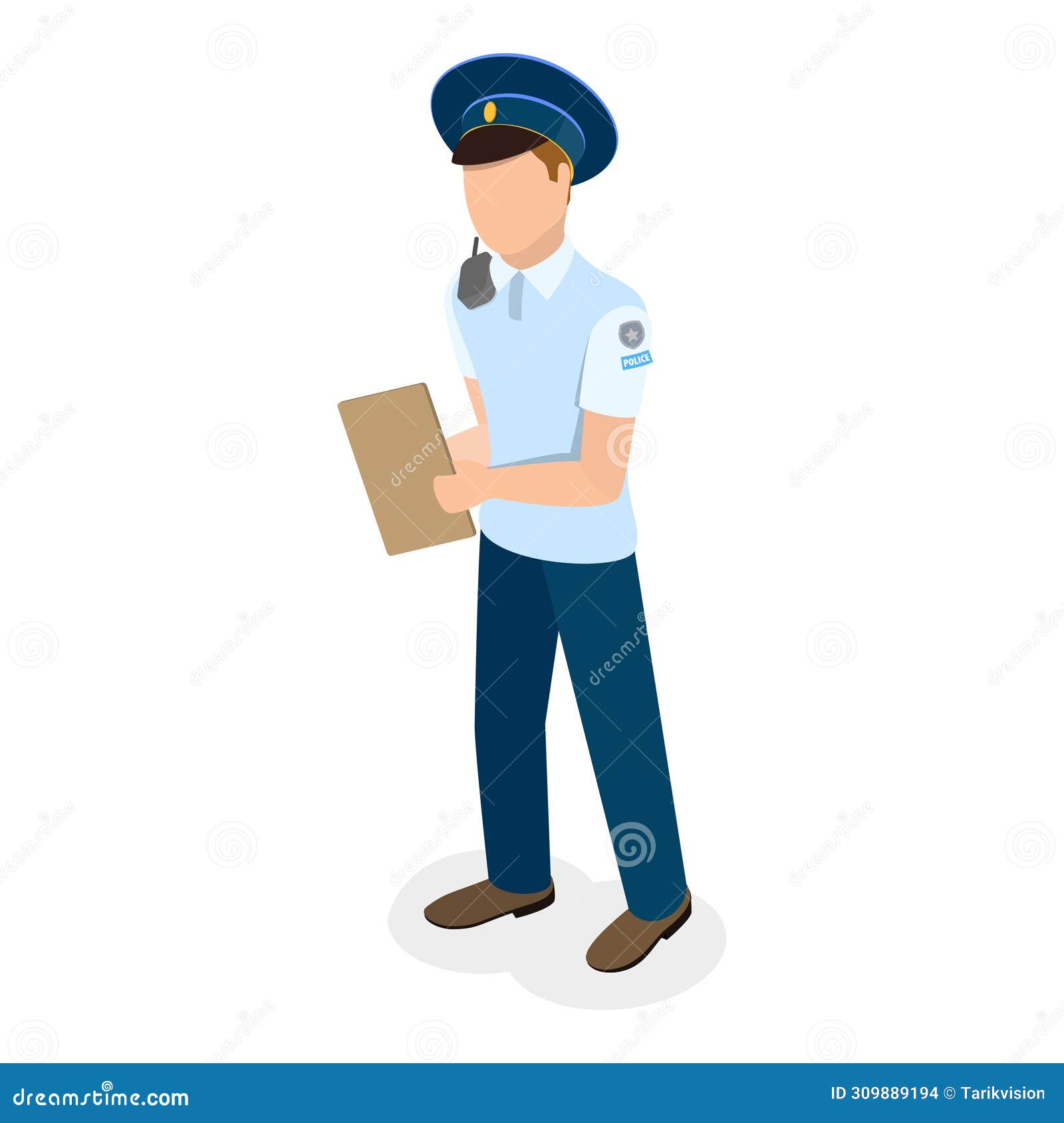 Policeman Characters Doing Their Job Set, Policemen At Work ...