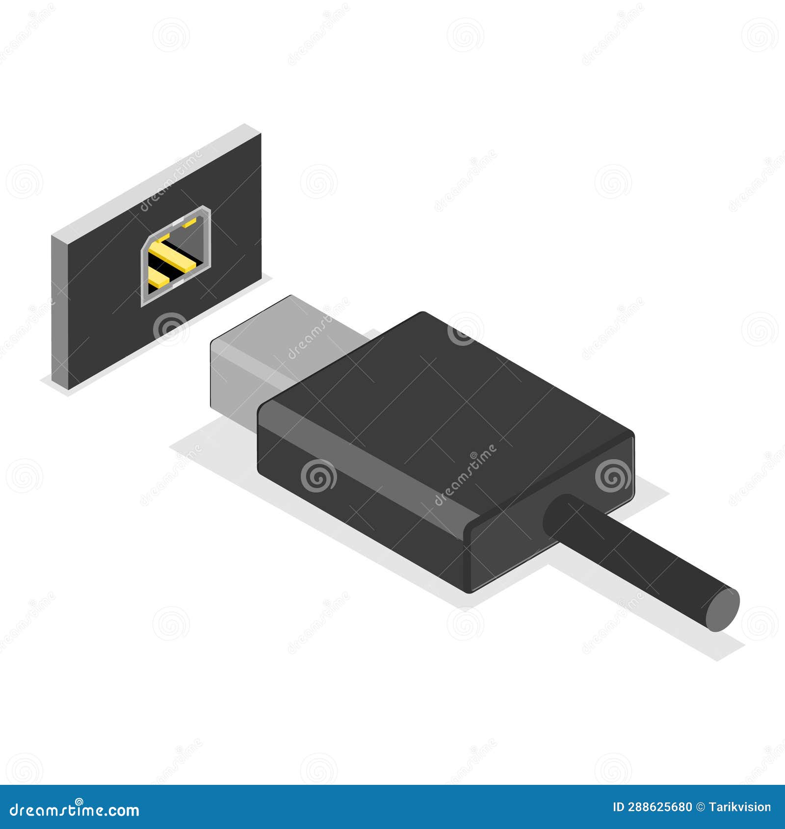 3D Isometric Flat Vector Set of USB Types. Item 4 Stock Vector ...