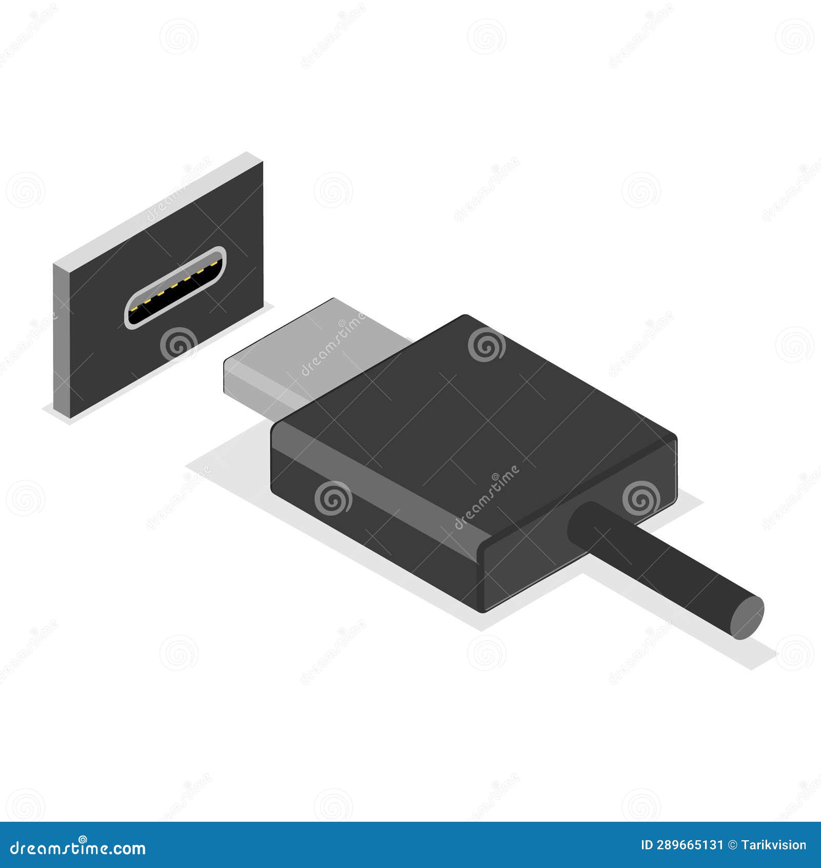 3D Isometric Flat Vector Set of USB Types. Item 2 Stock Illustration ...