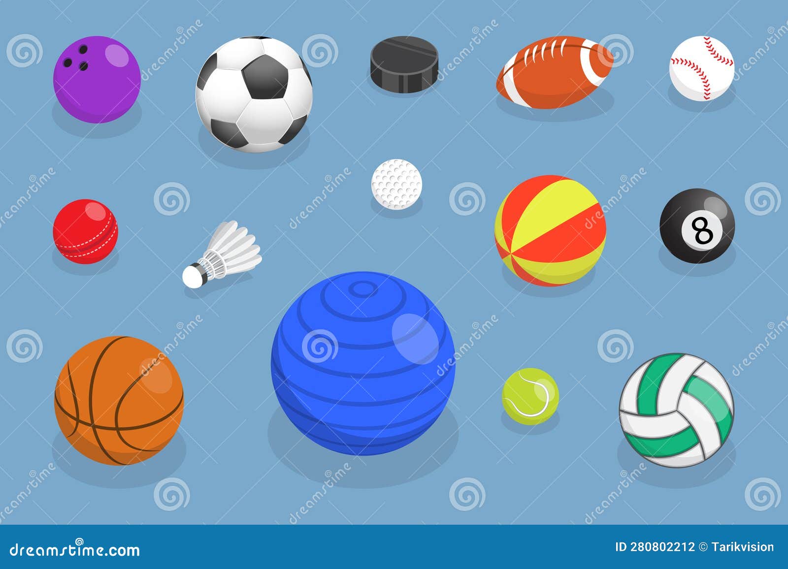 3D Isometric Flat Vector Set of Various Sport Balls Stock Vector ...