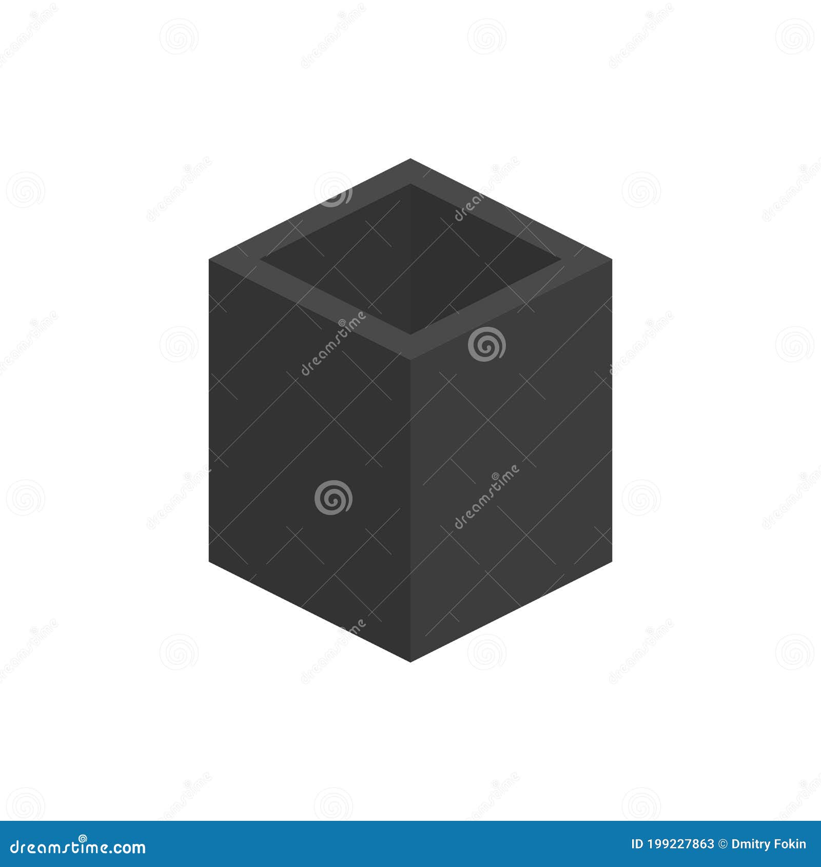 3d Isometric Hollow Cube Icon. Vector Illustration. Cube Container with ...