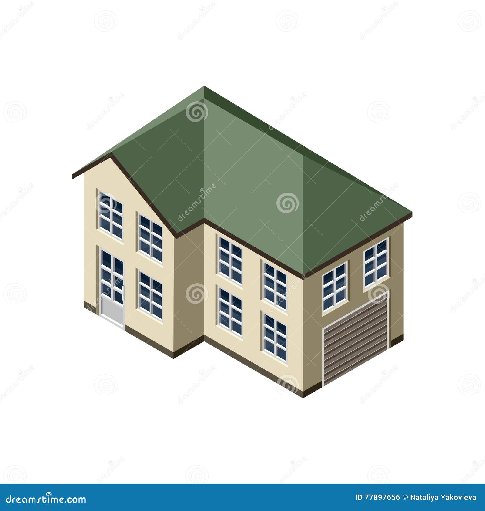 3D Isometric House stock vector. Illustration of exterior - 77897656