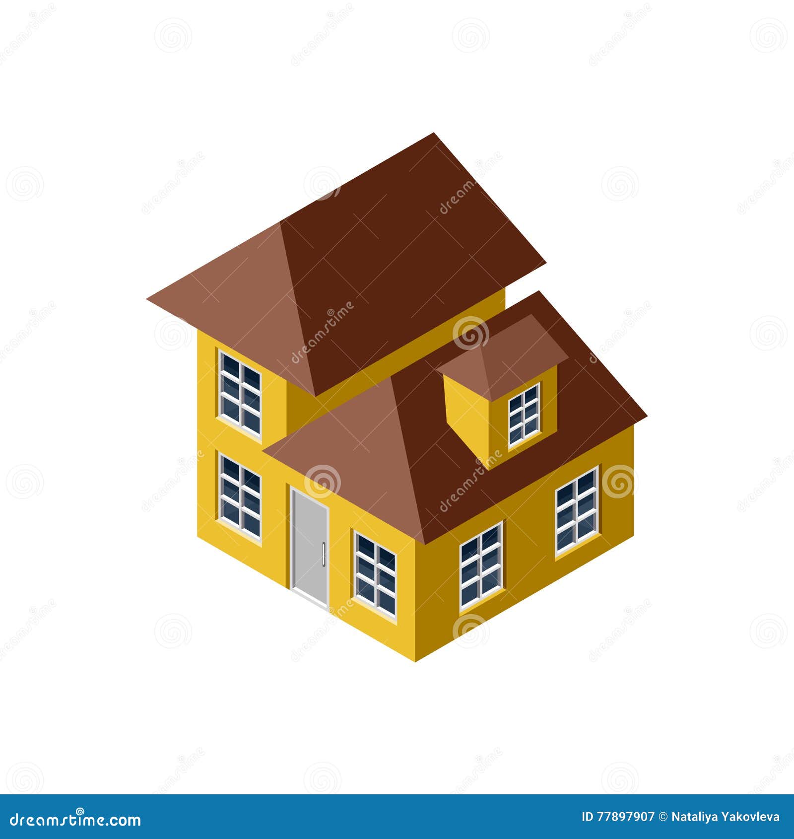 3D Isometric House stock vector. Illustration of real - 77897907