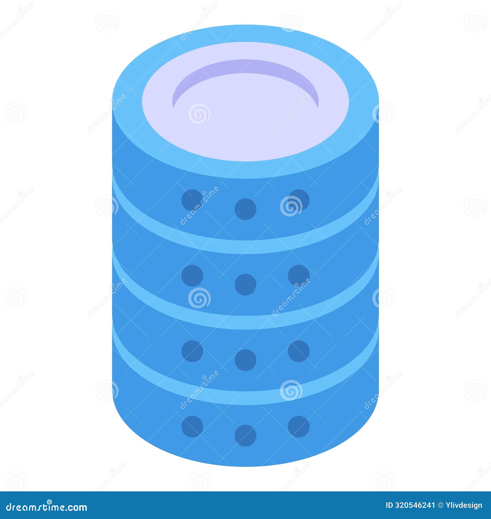 3d Isometric Illustration of a Blue Database or Server Rack Icon Stock ...
