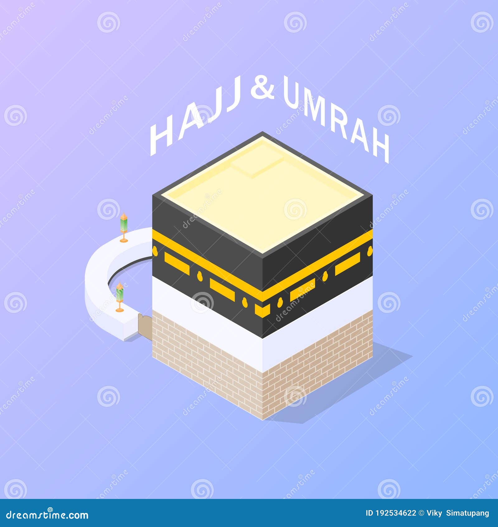 Mecca 3D Isometric stock vector. Illustration of muslim - 192534622