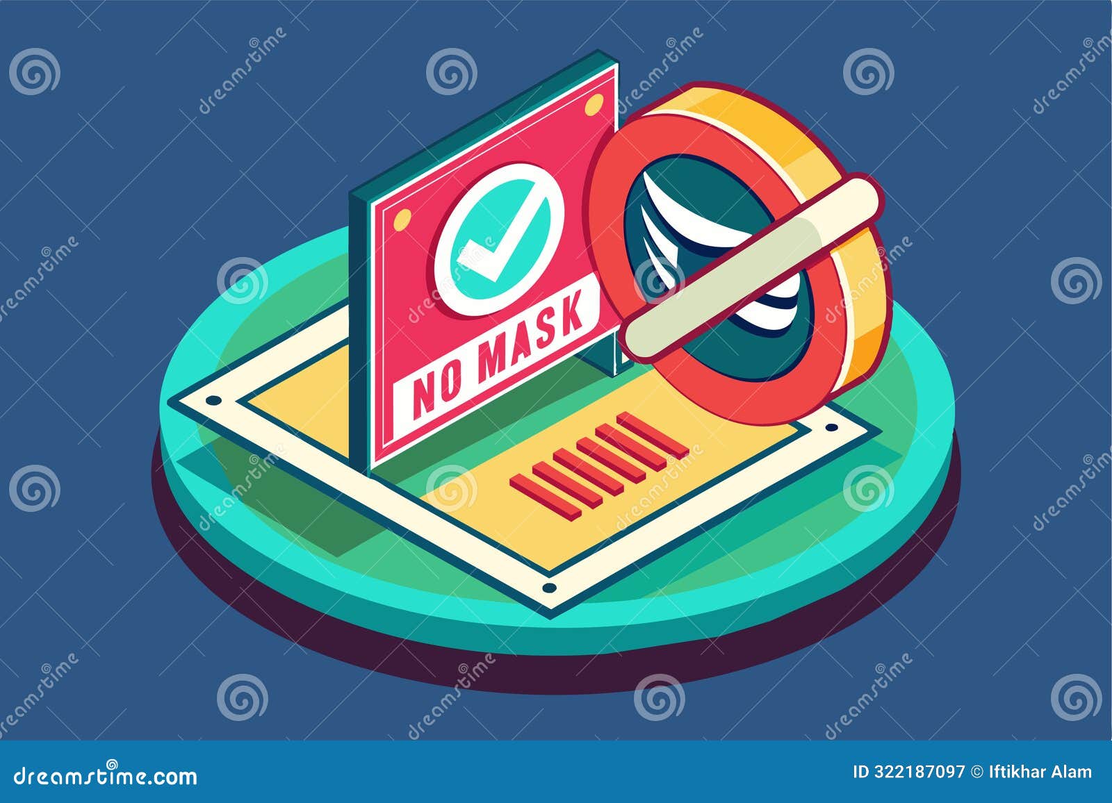 A Man In A Mask And Without A Mask, No Entry Without A Mask Vector ...