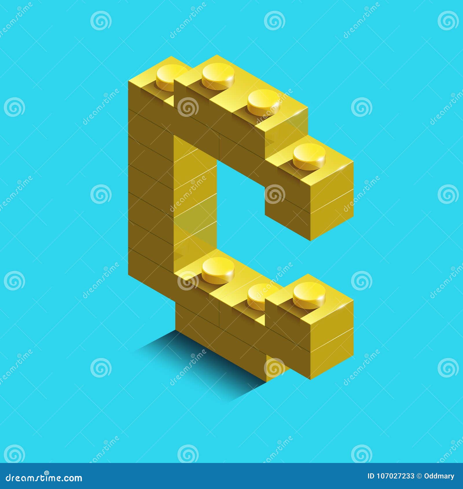 3d Isometric Letter C of the Alphabet from Lego Bricks. 3d Stock Vector ...