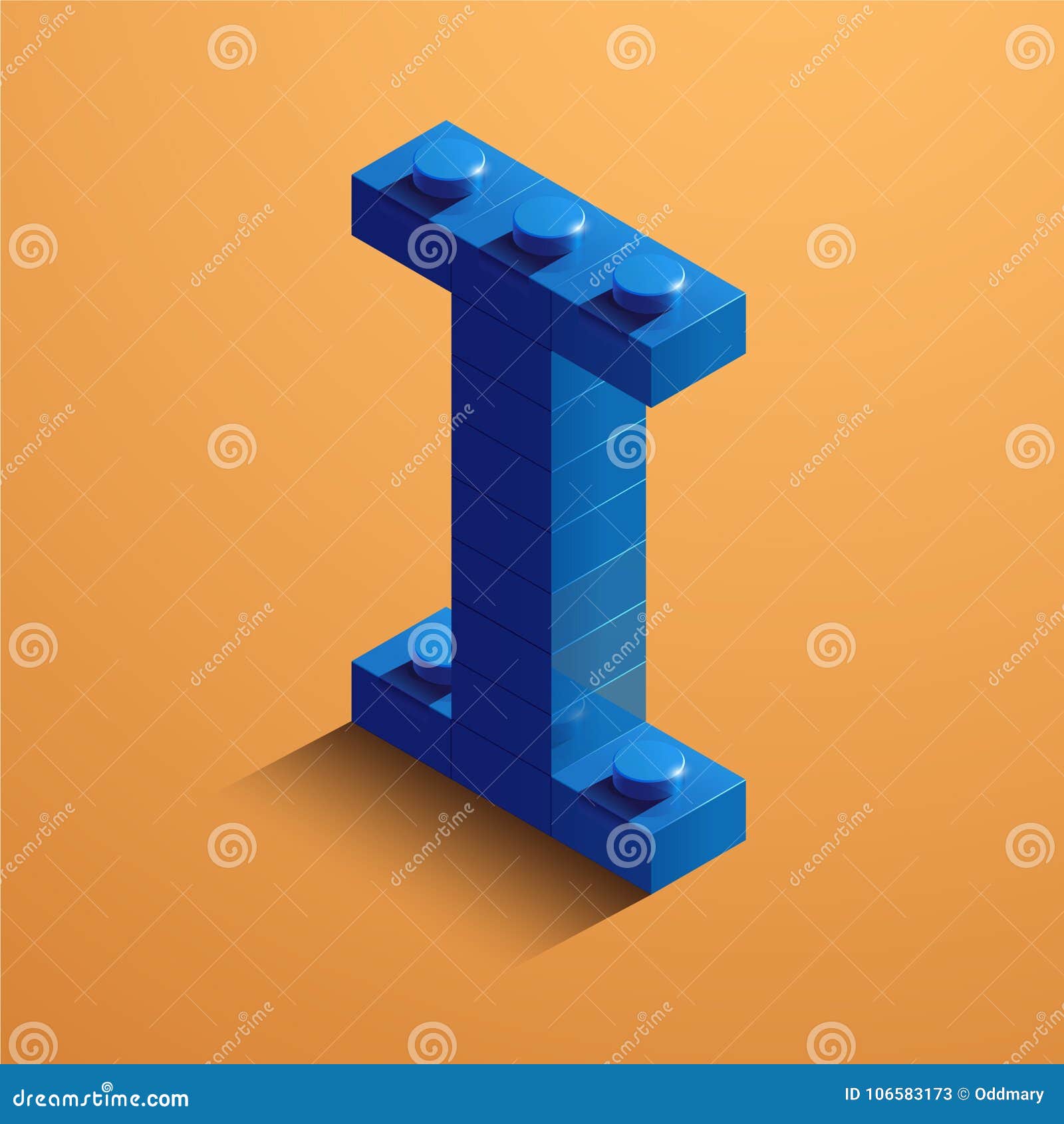 3d Isometric Letter I Of The Alphabet. 3d Isometric Plastic Letter From ...