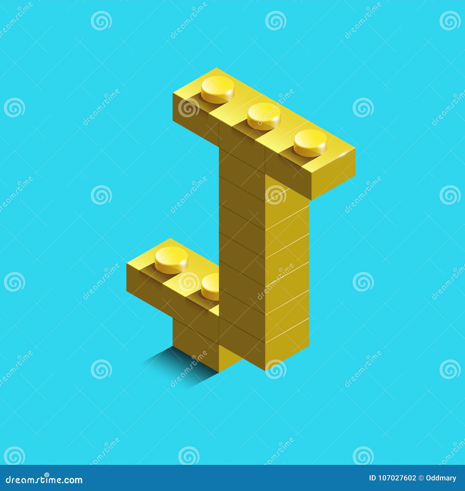 3d Isometric Letter J of the Alphabet from Lego Bricks. 3d Stock Vector ...