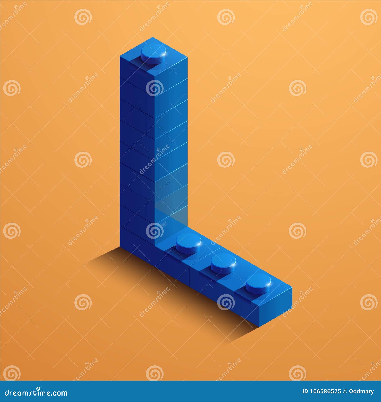 3d Isometric Letter L of the Alphabet. 3d Isometric Plastic Letter from ...