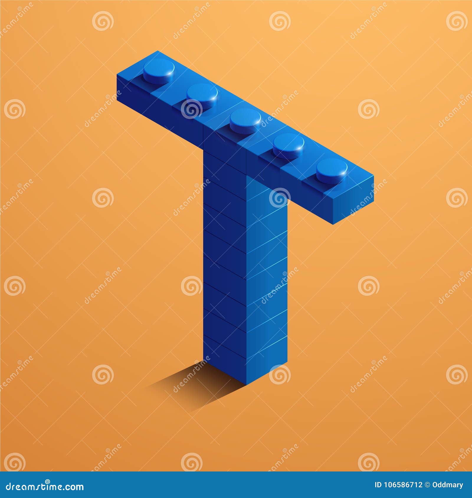 3d Isometric Letter T of the Alphabet. 3d Isometric Plastic Letter from ...