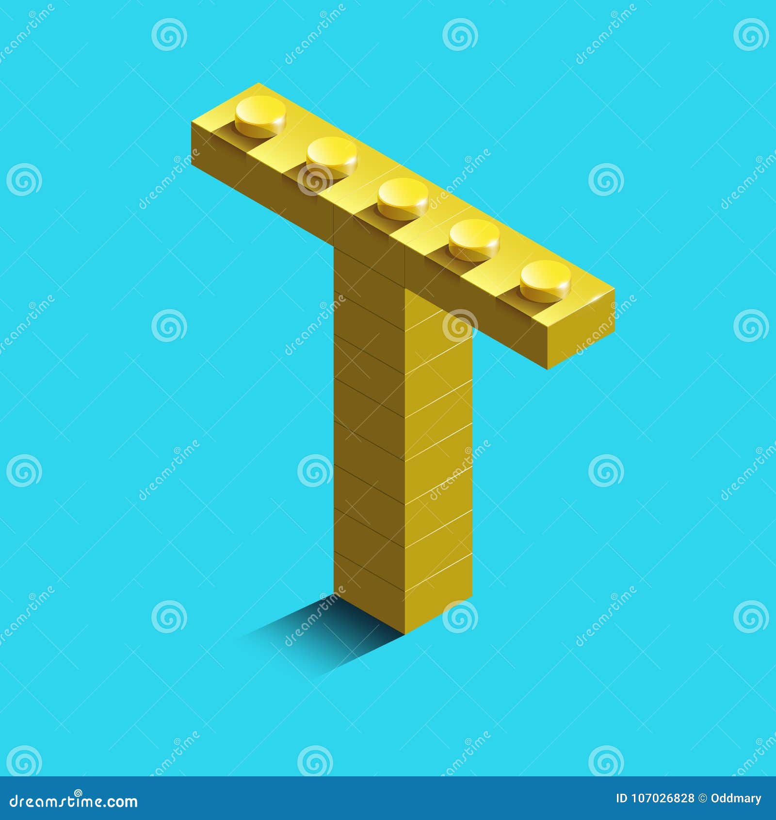 3d Isometric Letter T of the Alphabet from Lego Bricks. 3d Isometric ...