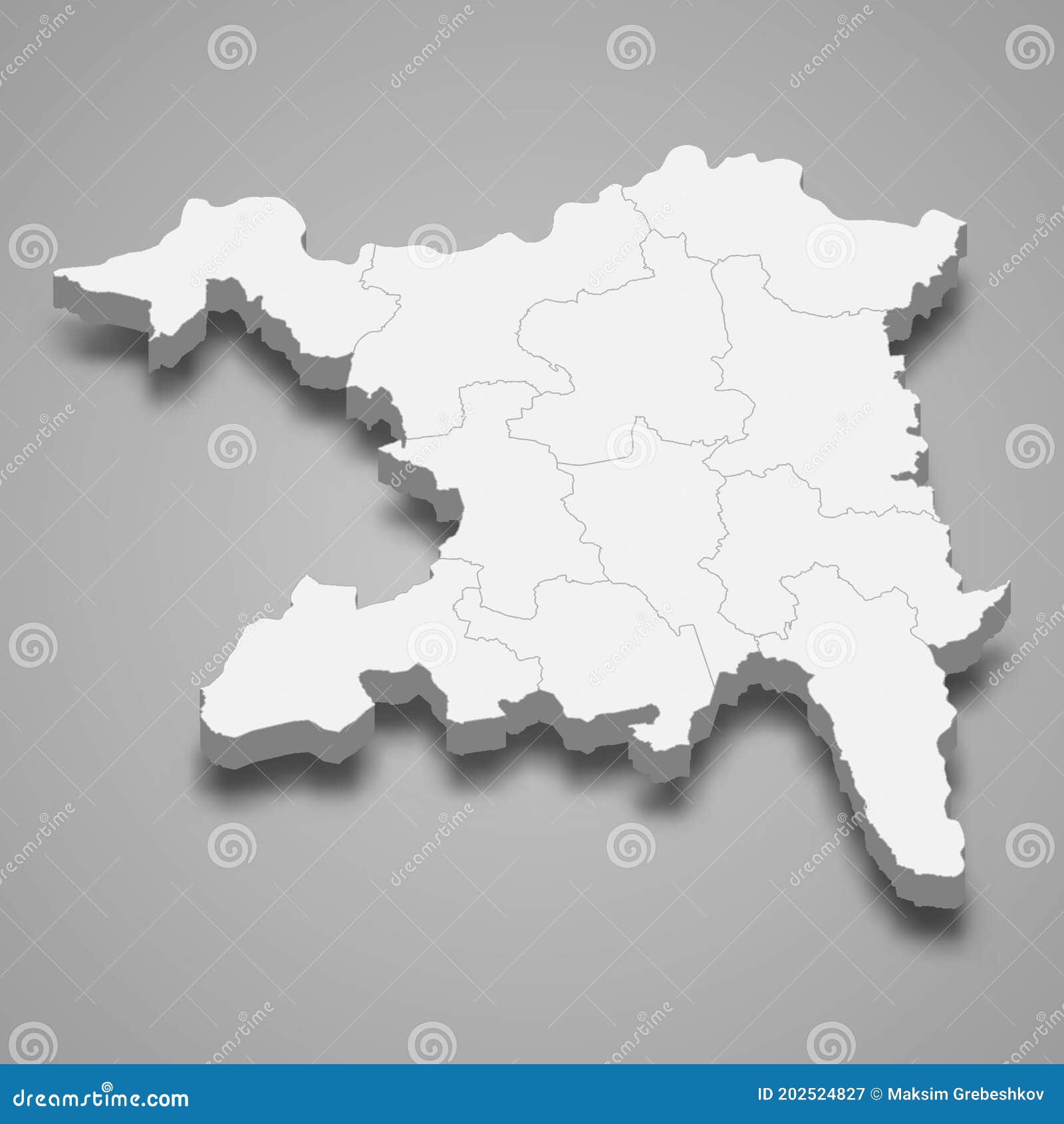 3d Isometric Map of Aargau is a Canton of Switzerland Stock ...