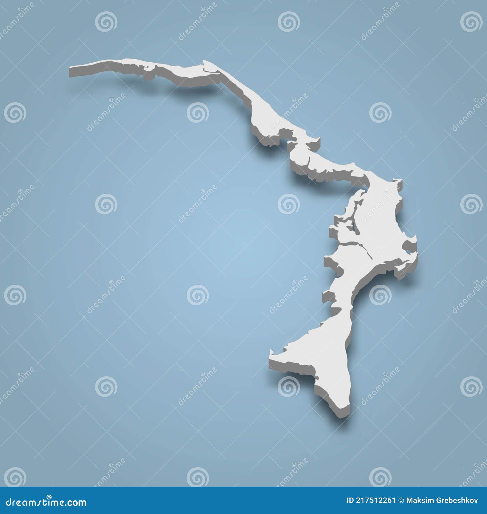 3d Isometric Map of Abaco is an Island in Bahamas Stock Vector ...