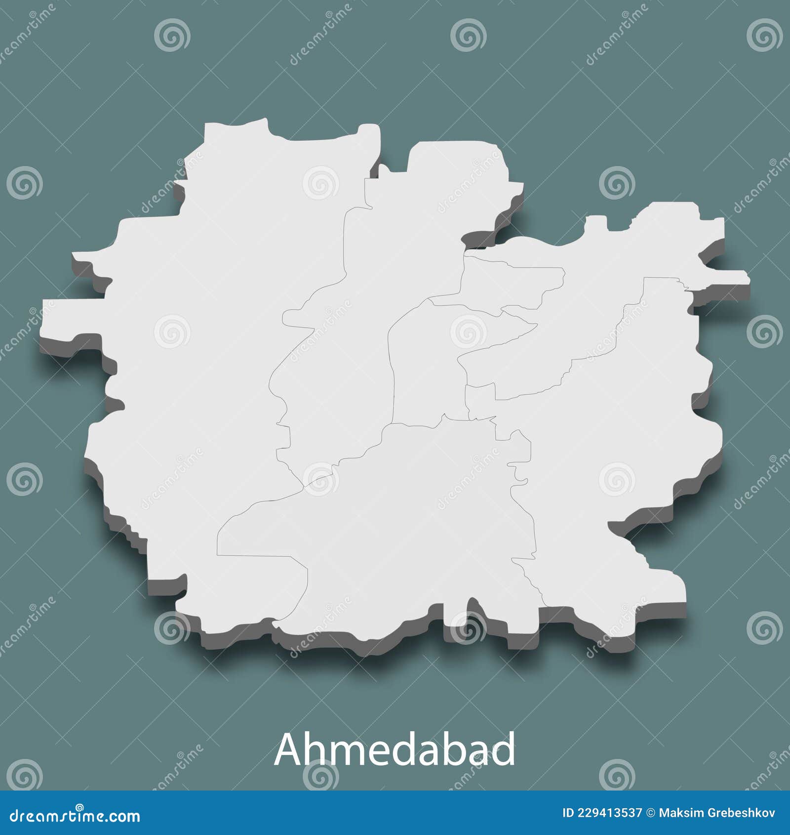 3d Isometric Map of Ahmedabad is a City of India Stock Vector ...