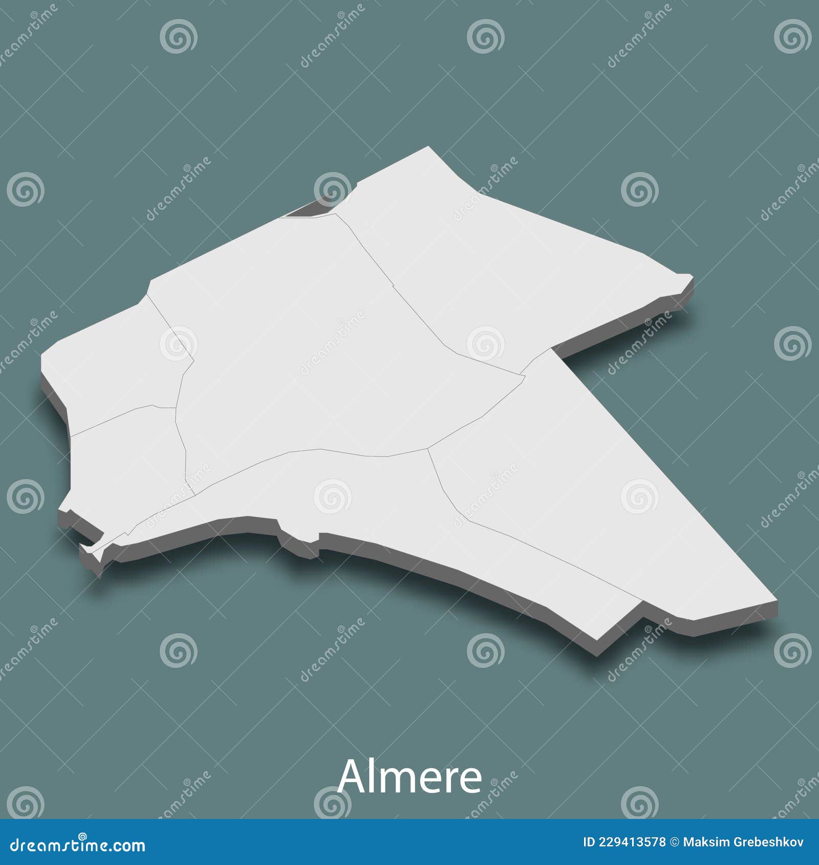 3d Isometric Map of Almere is a City of Netherlands Stock Vector ...