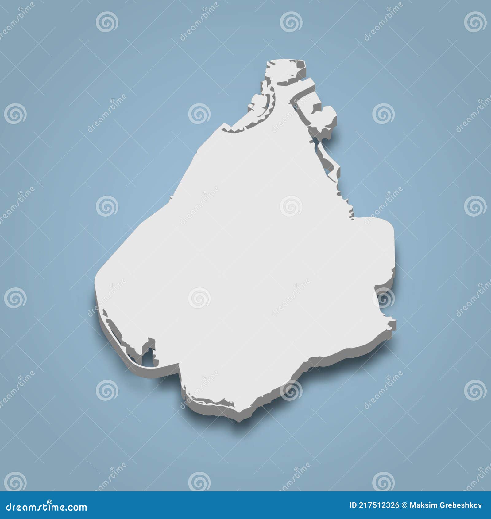 3d Isometric Map of Amager is an Island in Denmark Stock Vector ...