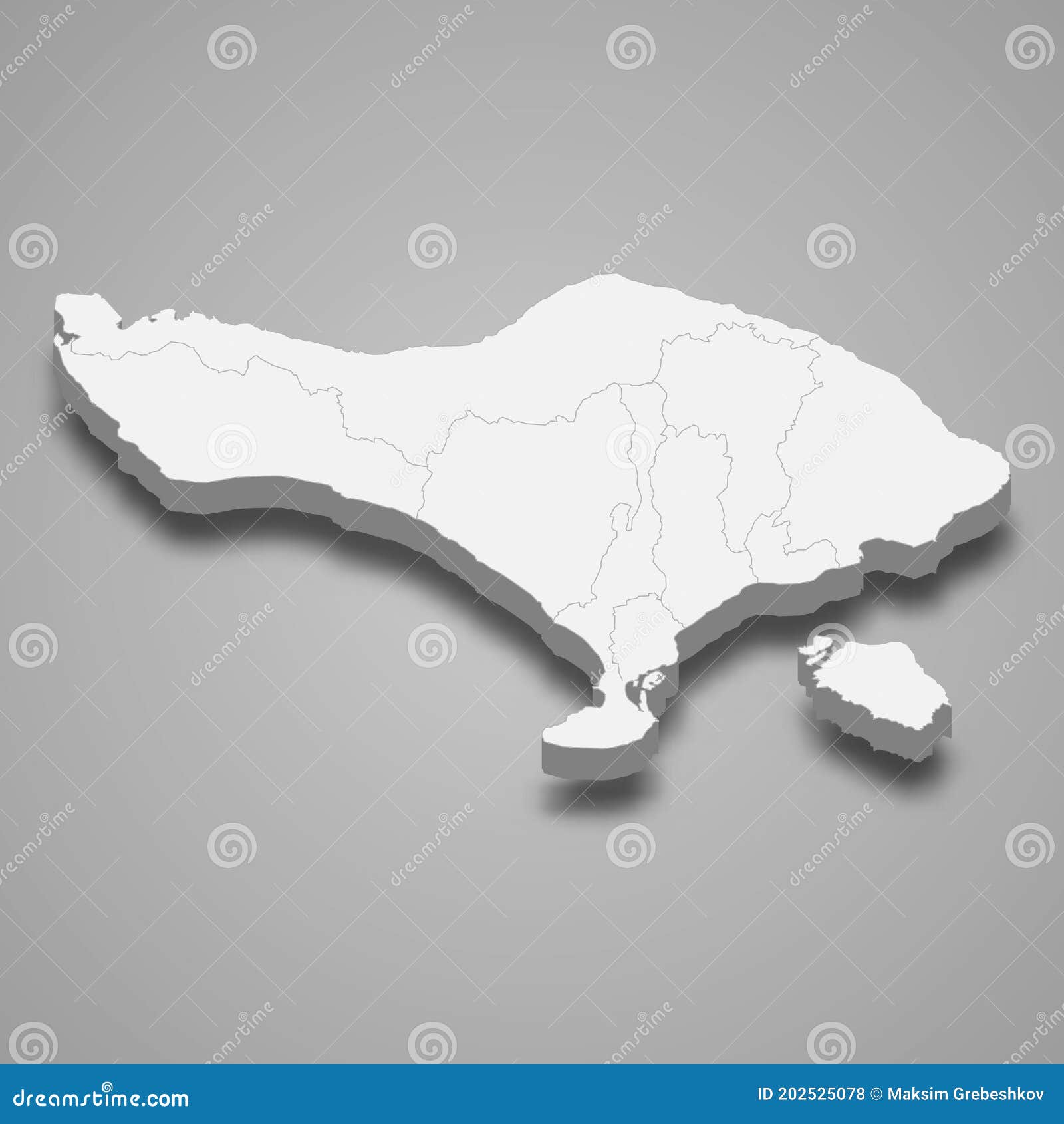 3d Isometric Map of Bali is a Province of Indonesia Stock Illustration ...