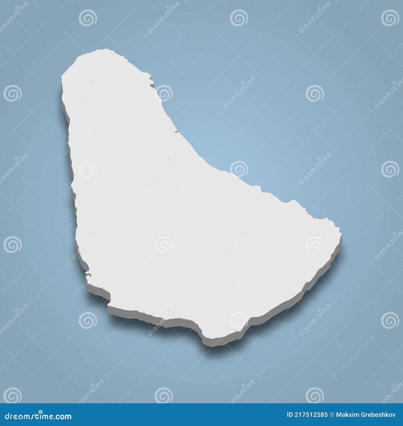 Barbados Island Highly Detailed Physical Map Cartoon Vector ...