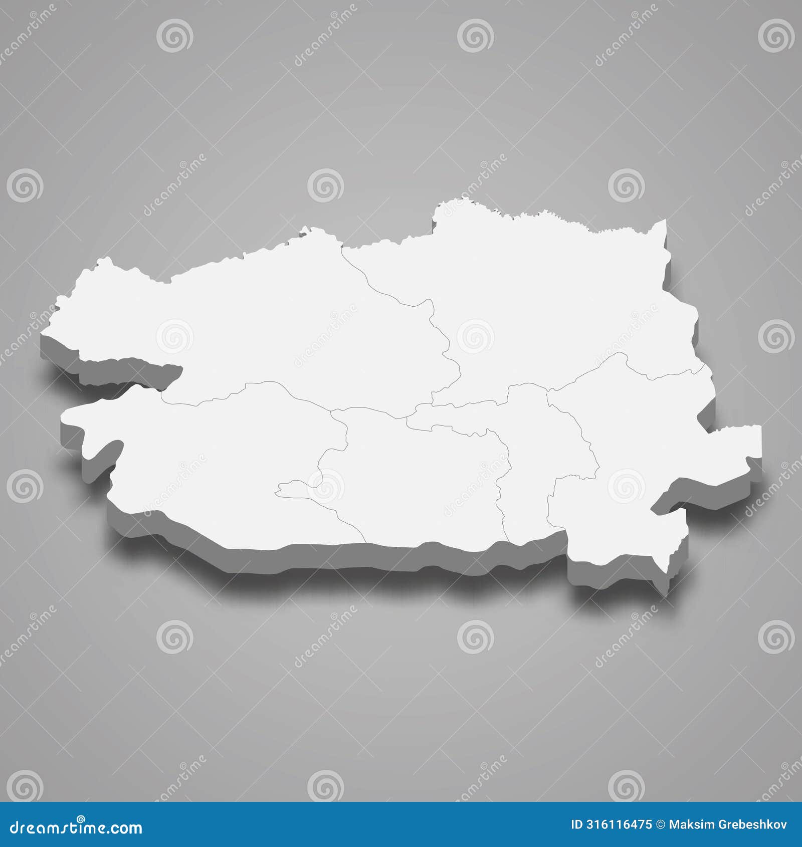 3d Isometric Map of Bas-Uele is a Region of DR Congo Stock Illustration ...