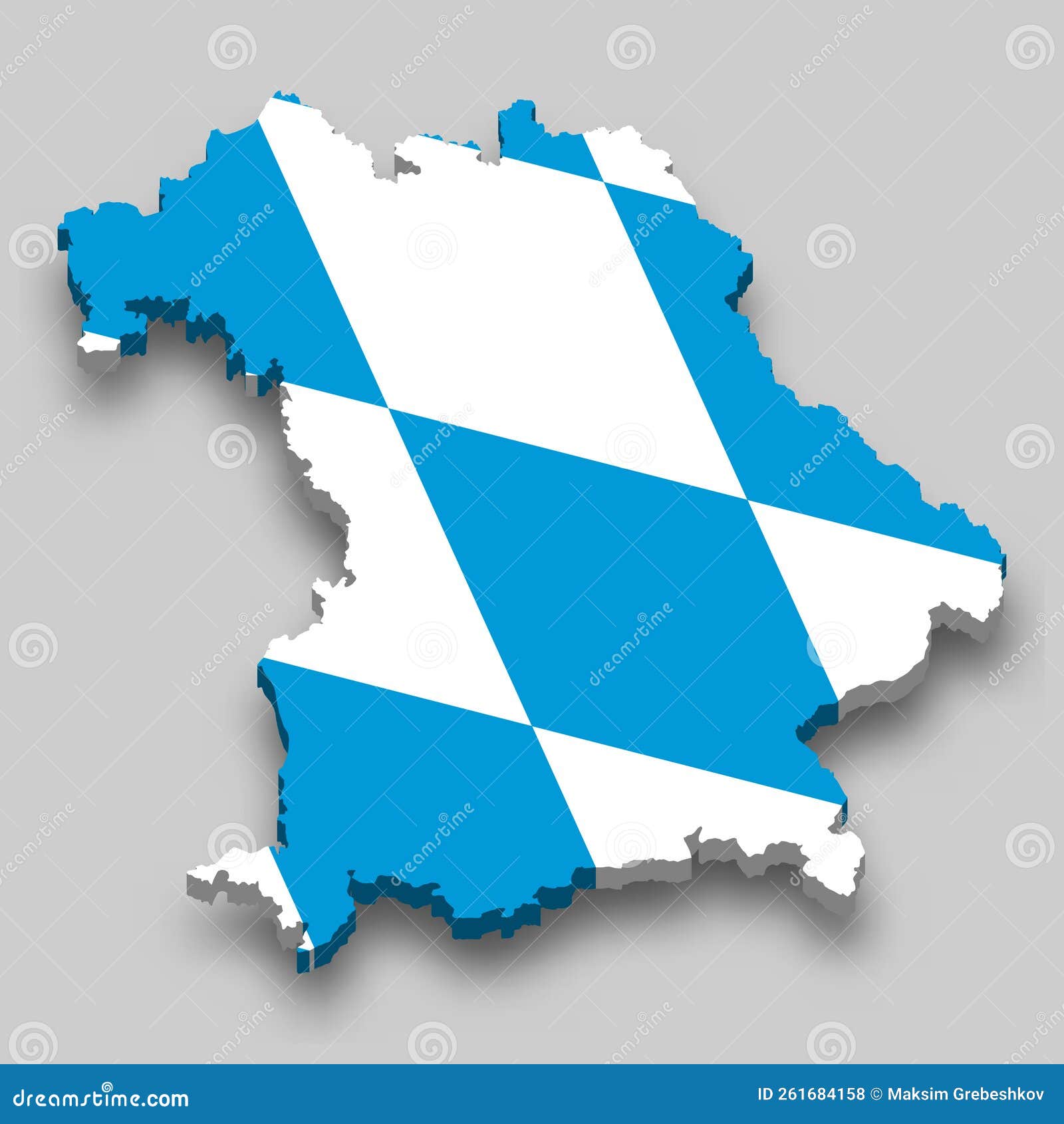 3d Isometric Map of Bavaria is a State of Germany Stock Vector ...