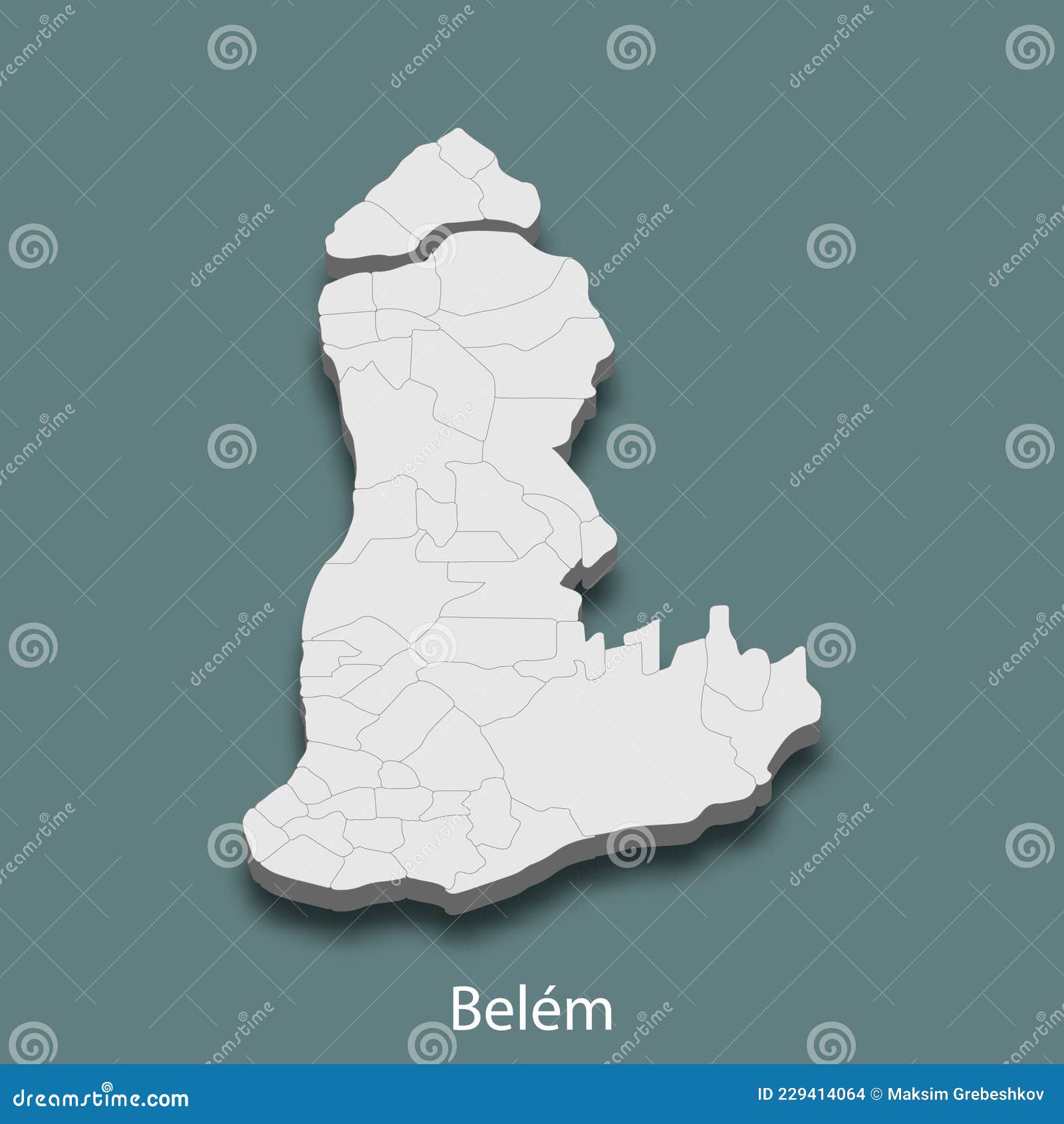 3d Isometric Map of Belem is a City of Brazil Stock Vector ...