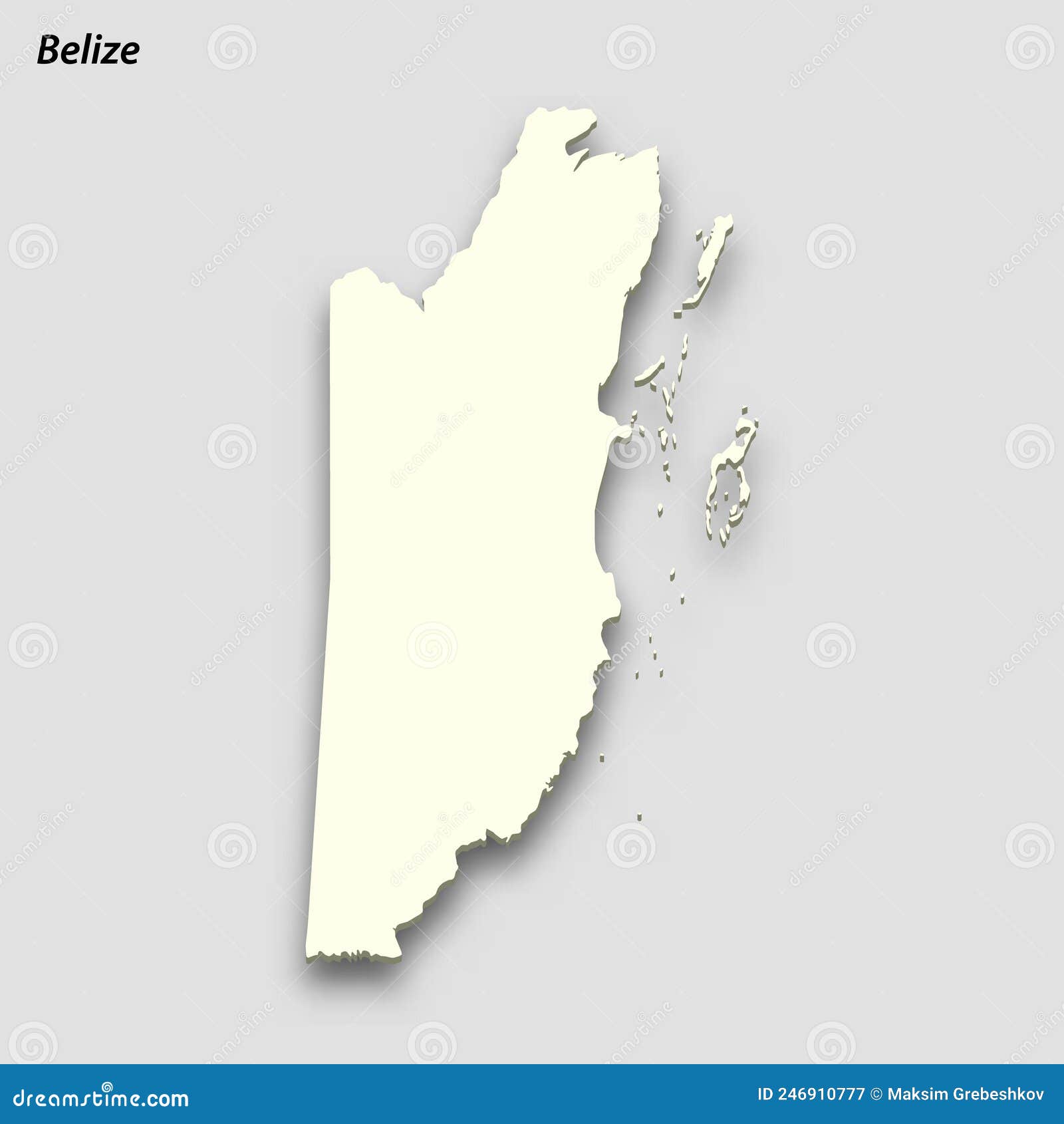 3d Isometric Map of Belize Isolated with Shadow Stock Vector ...